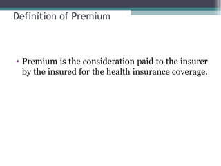 3.premium nrs | PPT | Health Insurance | Insurance