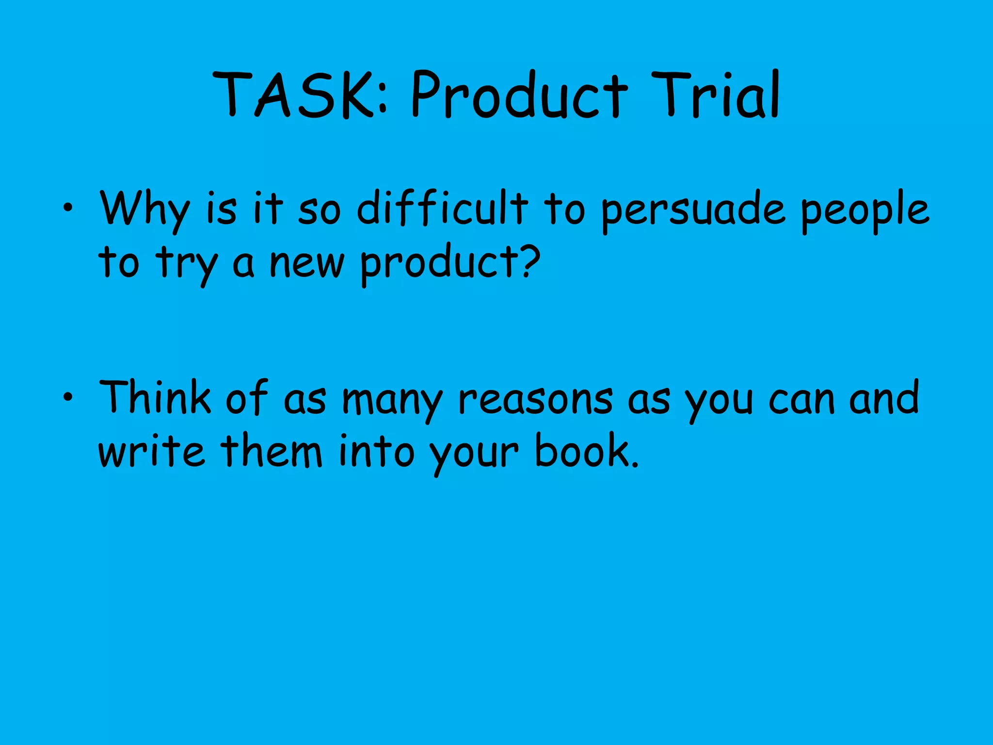 Product trial and repeat purchase | PPT