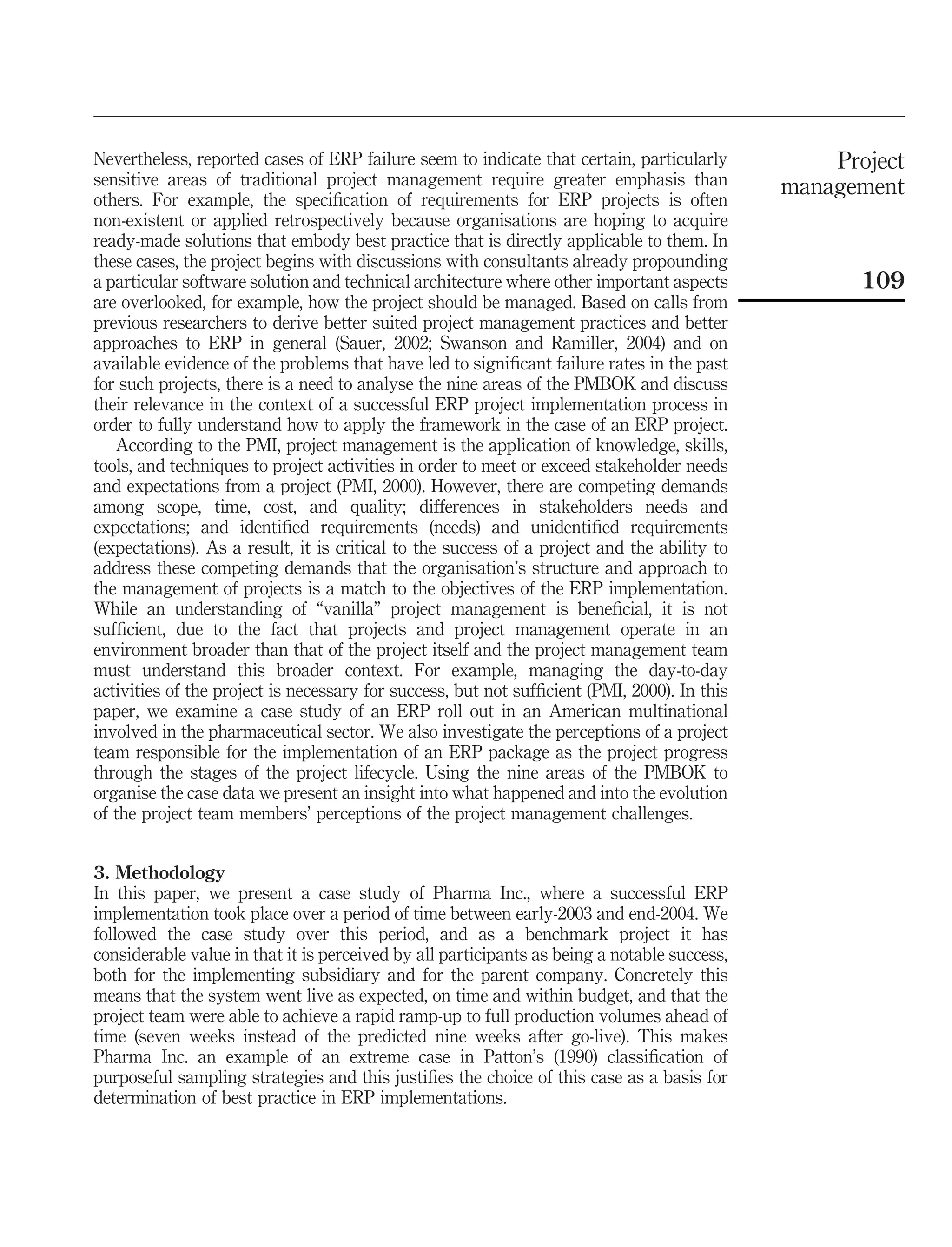 3. Project Management A Case Study Of A Successful Erp Implementation | PDF