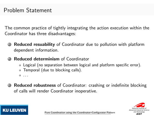 Pure Coordination Using The Coordinator Configurator Pattern Ppt