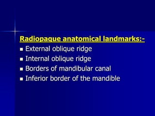 Radiographic Anatomical Landmarks | PPSX