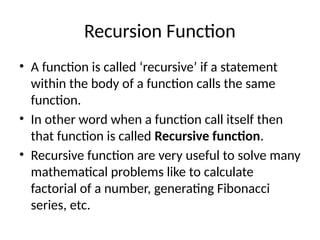 3-Recursive Function in programming .pptx
