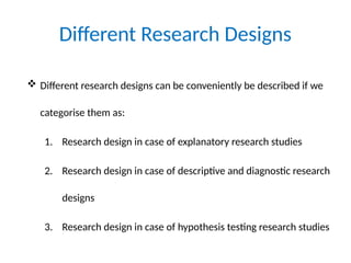 Introduction to research design in research methodology | PPTX
