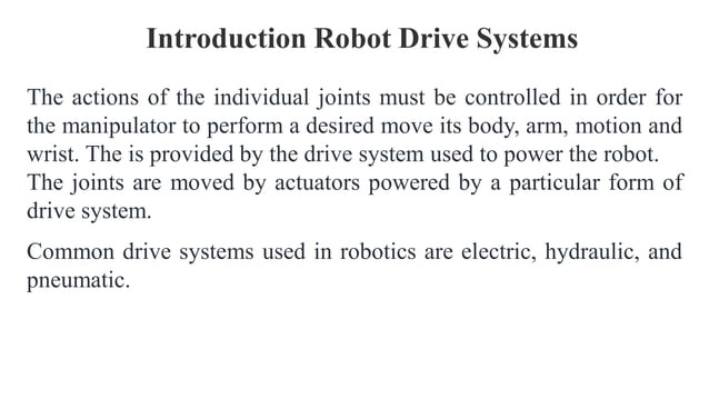 3-Robot drive system, functions of drive systems, pneumatic systems ...