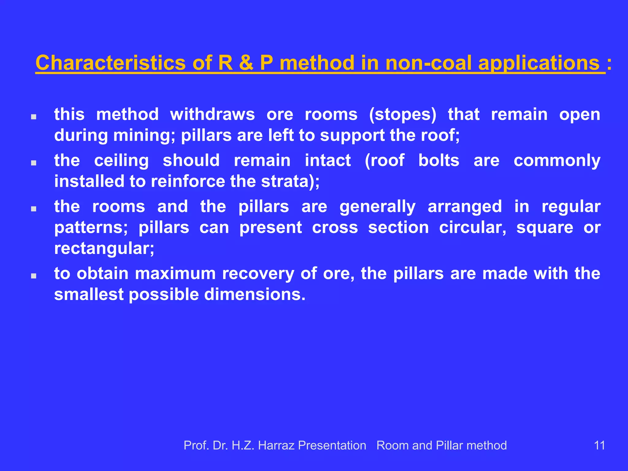 Room and Pillar Mining Method | PDF