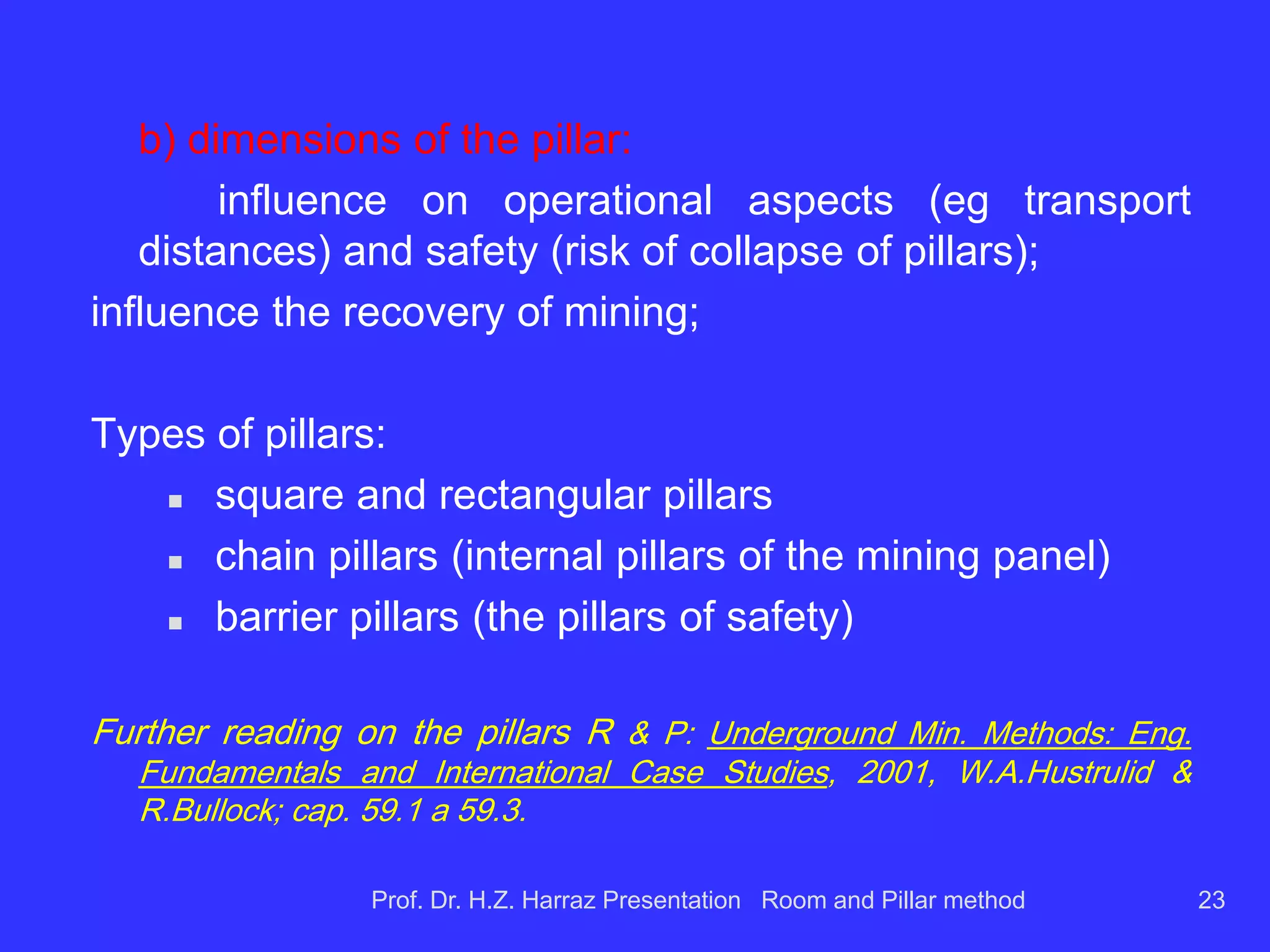 Room and Pillar Mining Method | PDF