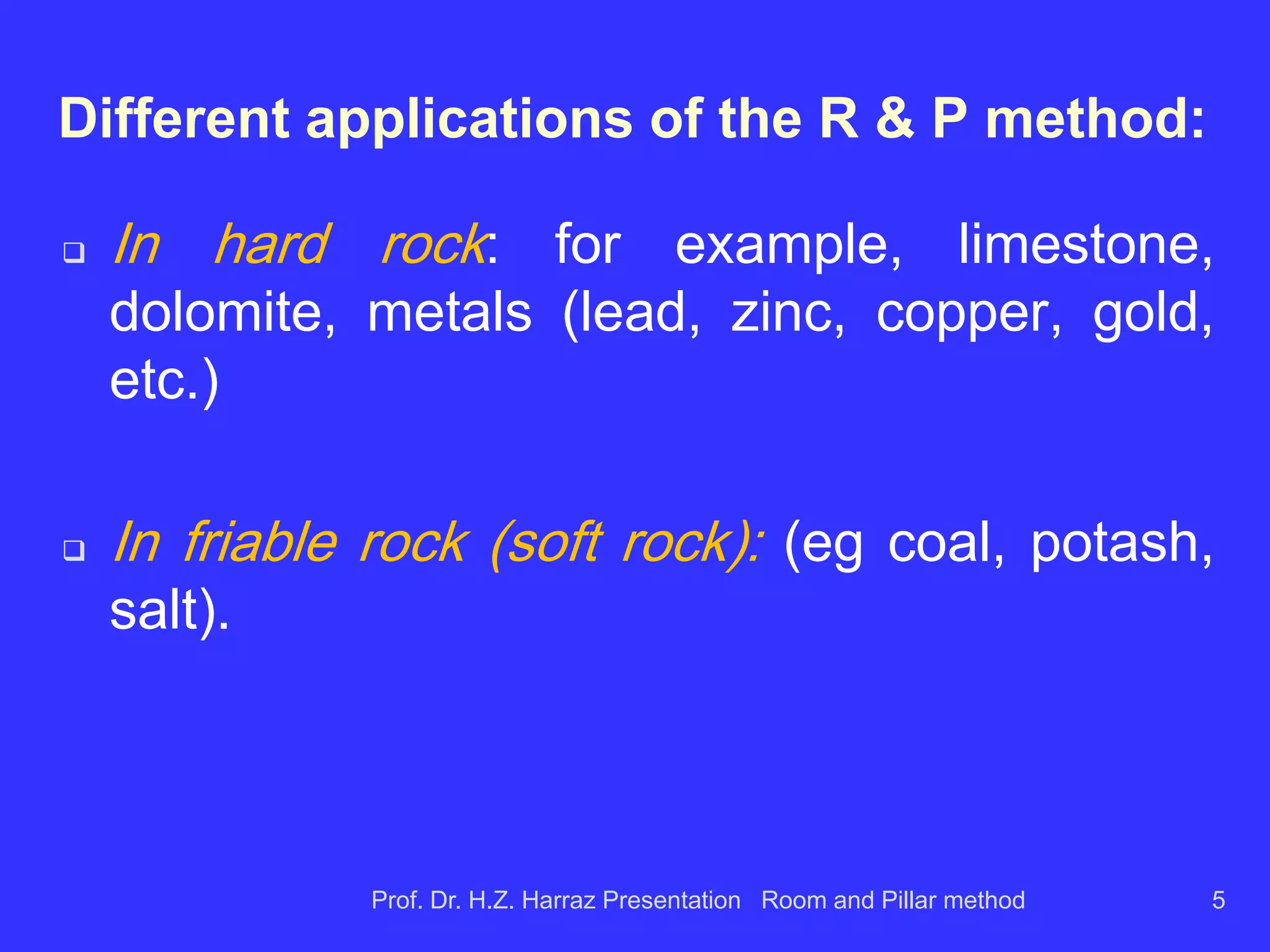 Room and Pillar Mining Method | PDF