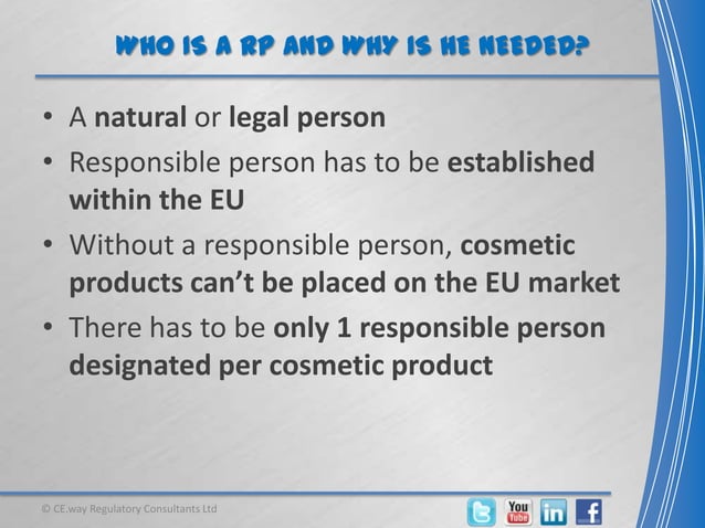 Cosmetics responsible person EU | PPTX | Personal Care | Style & Fashion