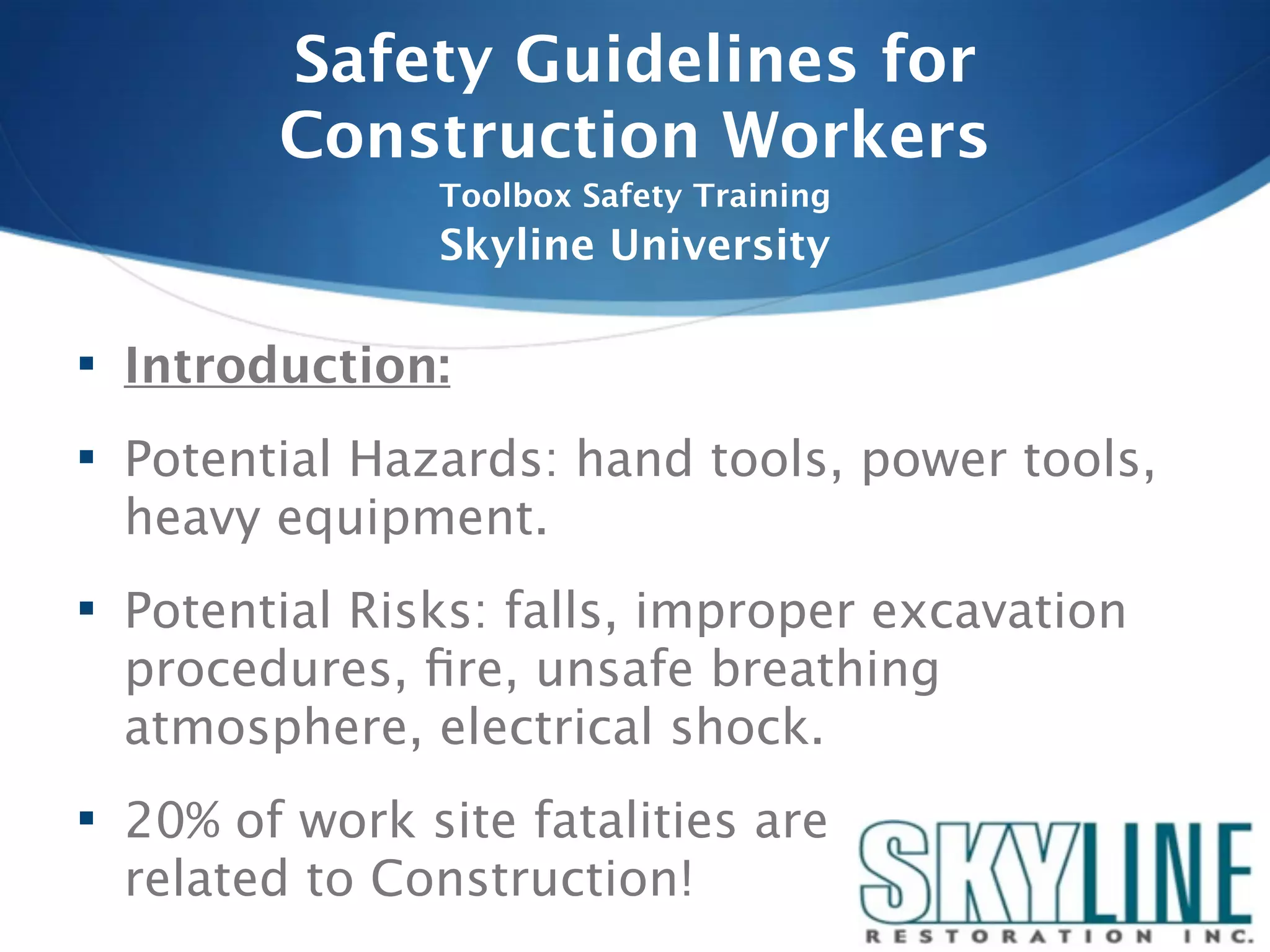 3. safety guidelines for construction workers | KEY