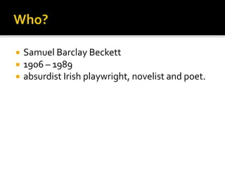 3 samuel beckett biography (1) | PPTX | Fiction | Books and Literature