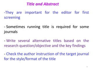 Effective writing of scientific paper (or Scientific Story ) | PPTX