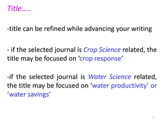 Effective writing of scientific paper (or Scientific Story ) | PPT