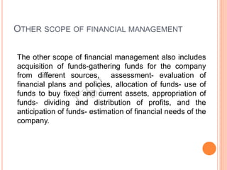 Scope of Financial Management | PPTX