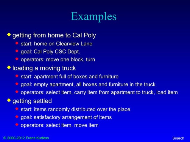 Artificial Intelligence -- Search Algorithms | PPT