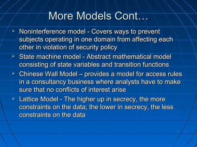 3 securityarchitectureandmodels-120331064706-phpapp01 | PPT