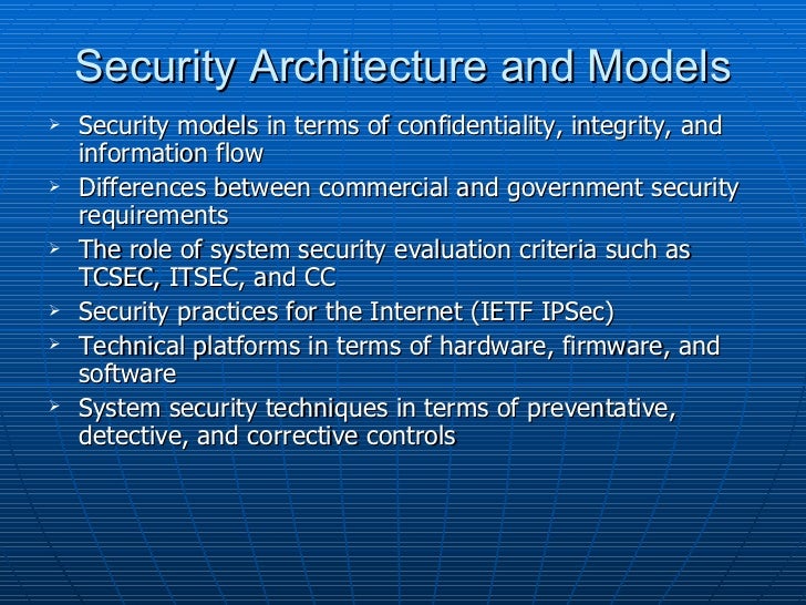 3. security architecture and models