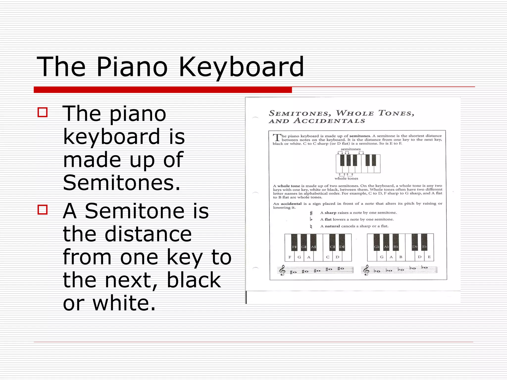 3 Semitones Whole Tones Accidentals | PPT