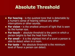 Sensation, Perception and ESP | PPT
