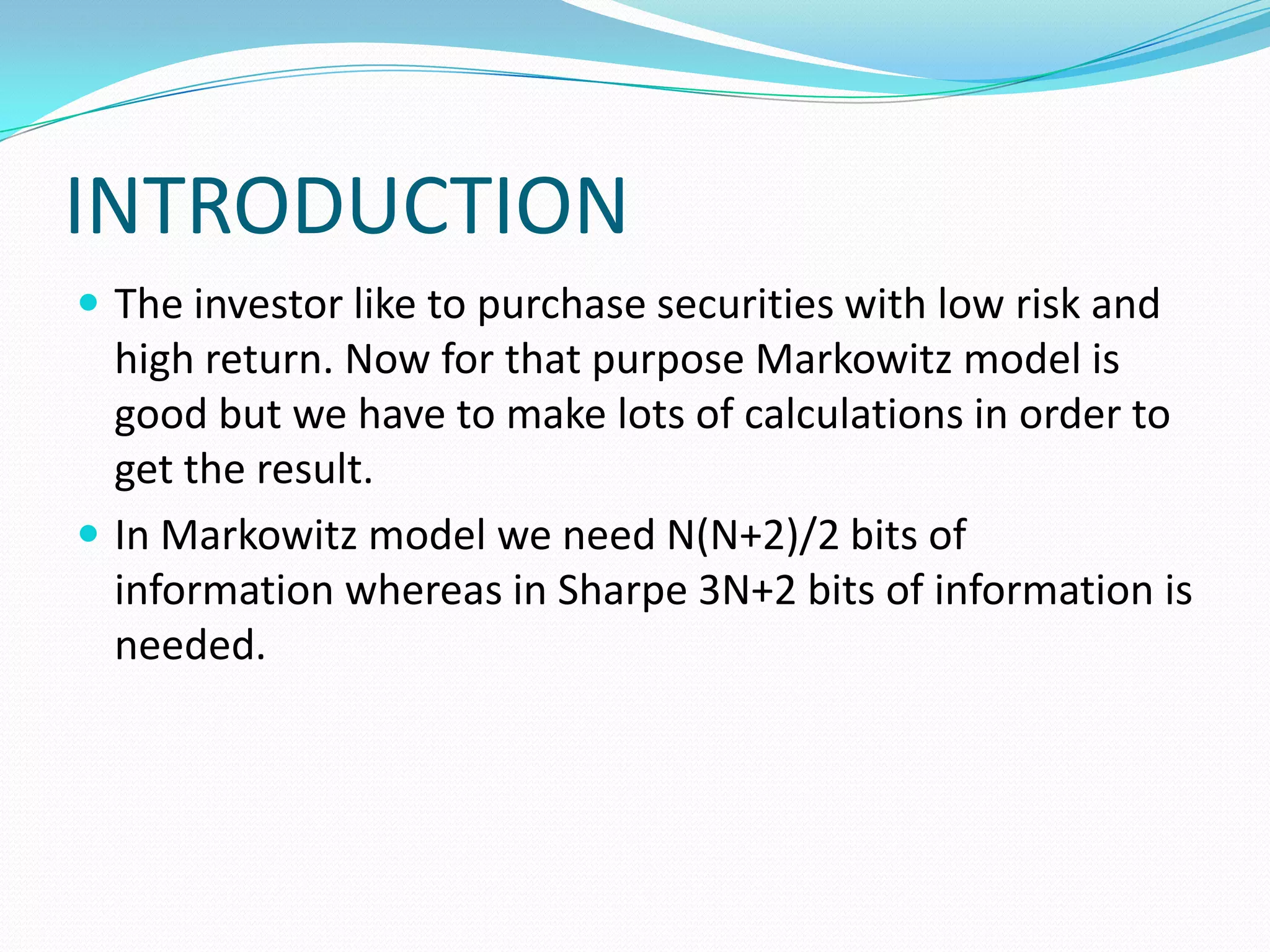 3. sharpe index model | PPTX