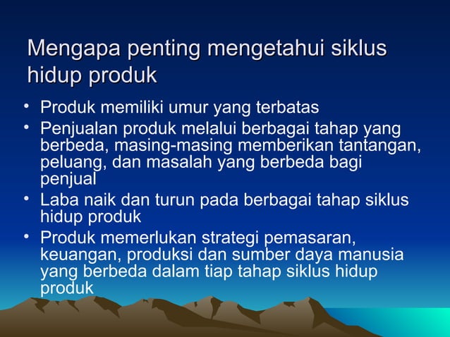 siklus hidup pada produk (product life ) | PPT
