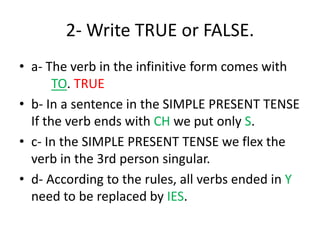 3 simple present exercise | PPT