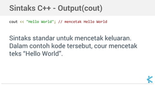 Pemrograman C++ - Sintaks Dasar | PDF