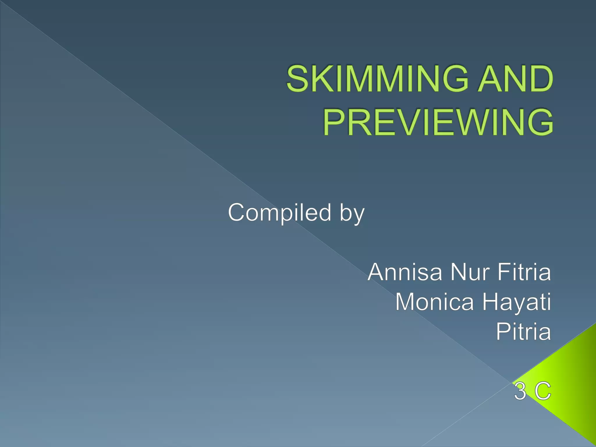 skimming and previewing | PPTX