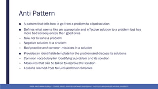3-Software Anti Design Patterns (Object Oriented Software Engineering ...