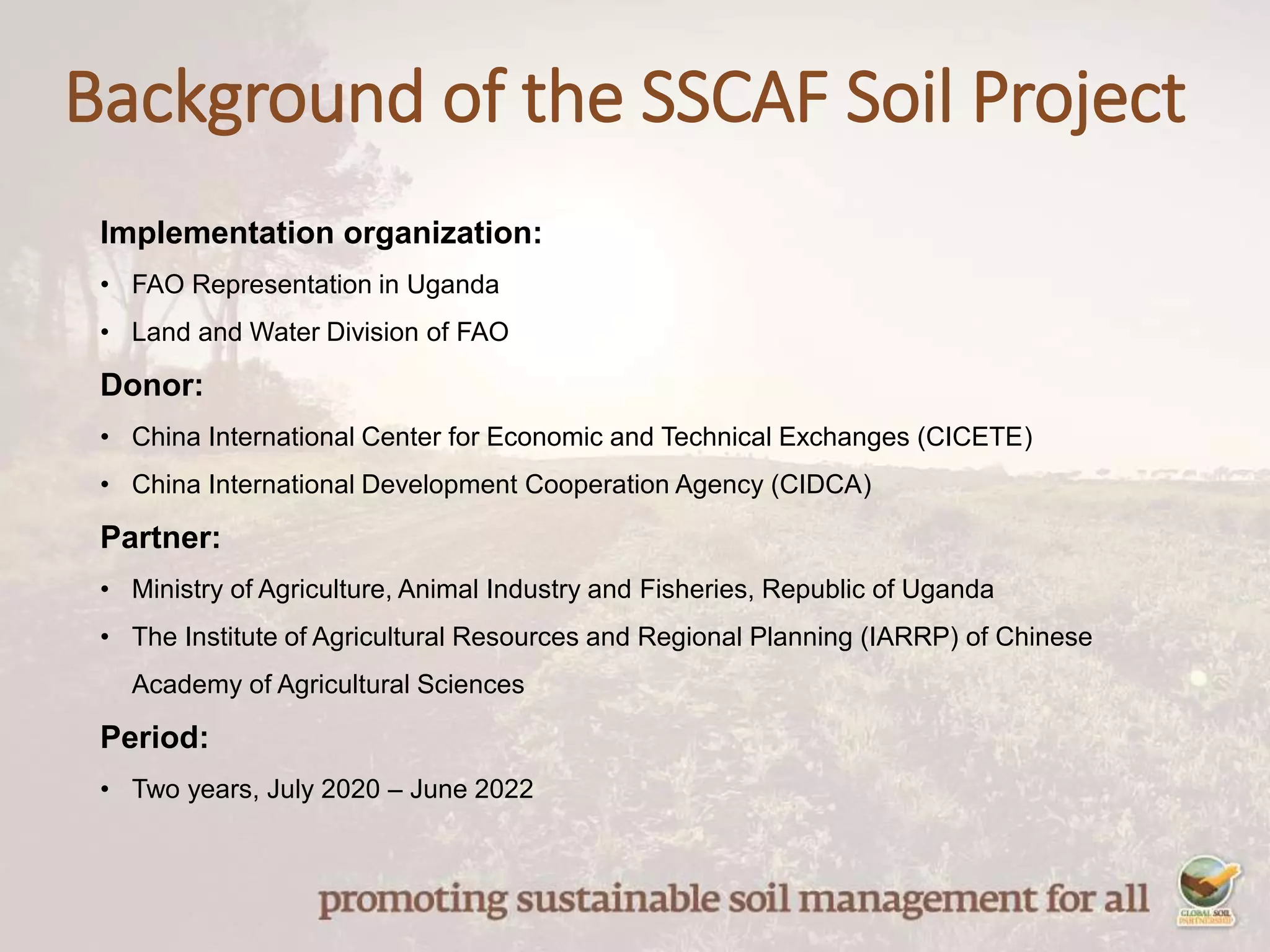 Implementation Plan of SSCAF Soil Project in Uganda | PPT