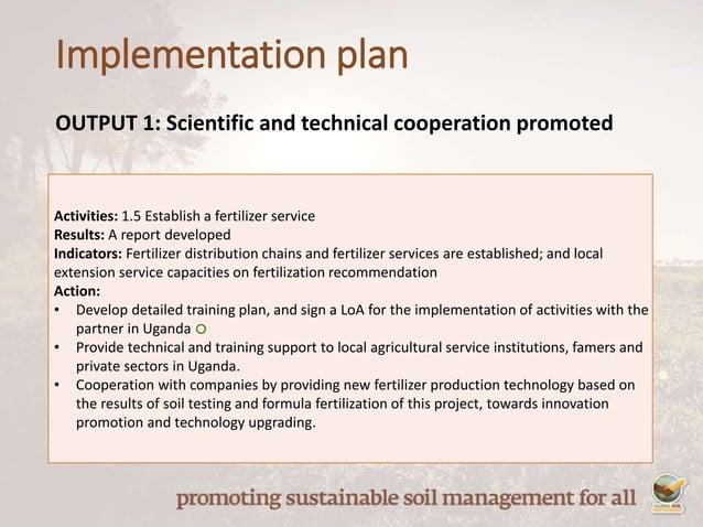 Implementation Plan of SSCAF Soil Project in Uganda | PPT