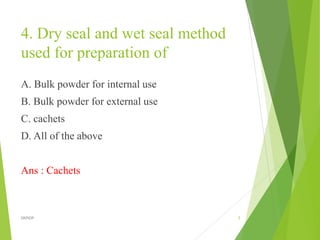 Solid Dosage Form - MCQ'S with answers | PPTX