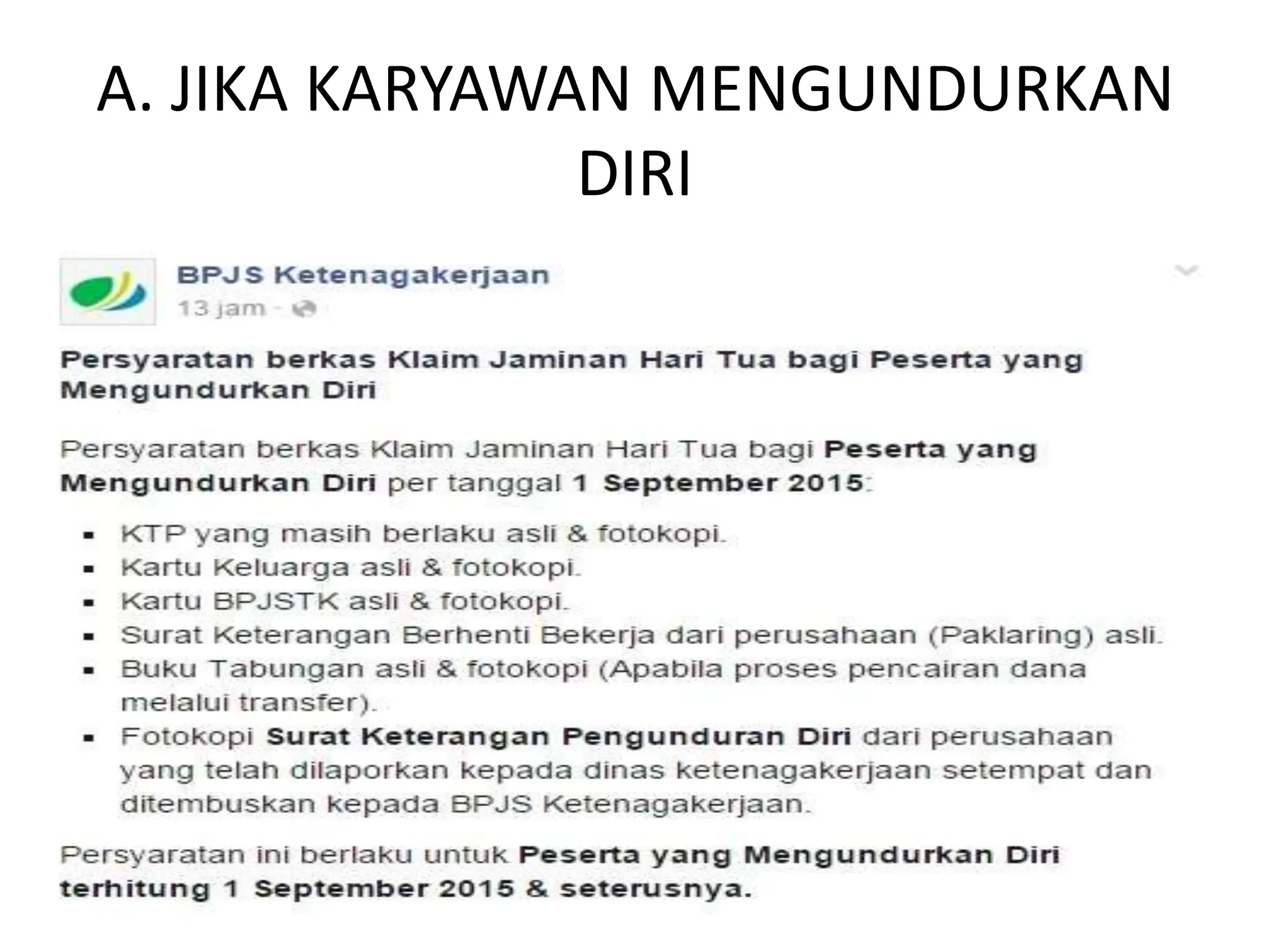 Sosialisasi BPJS Ketenagakerjaan, implementasi program BPJS | PPTX