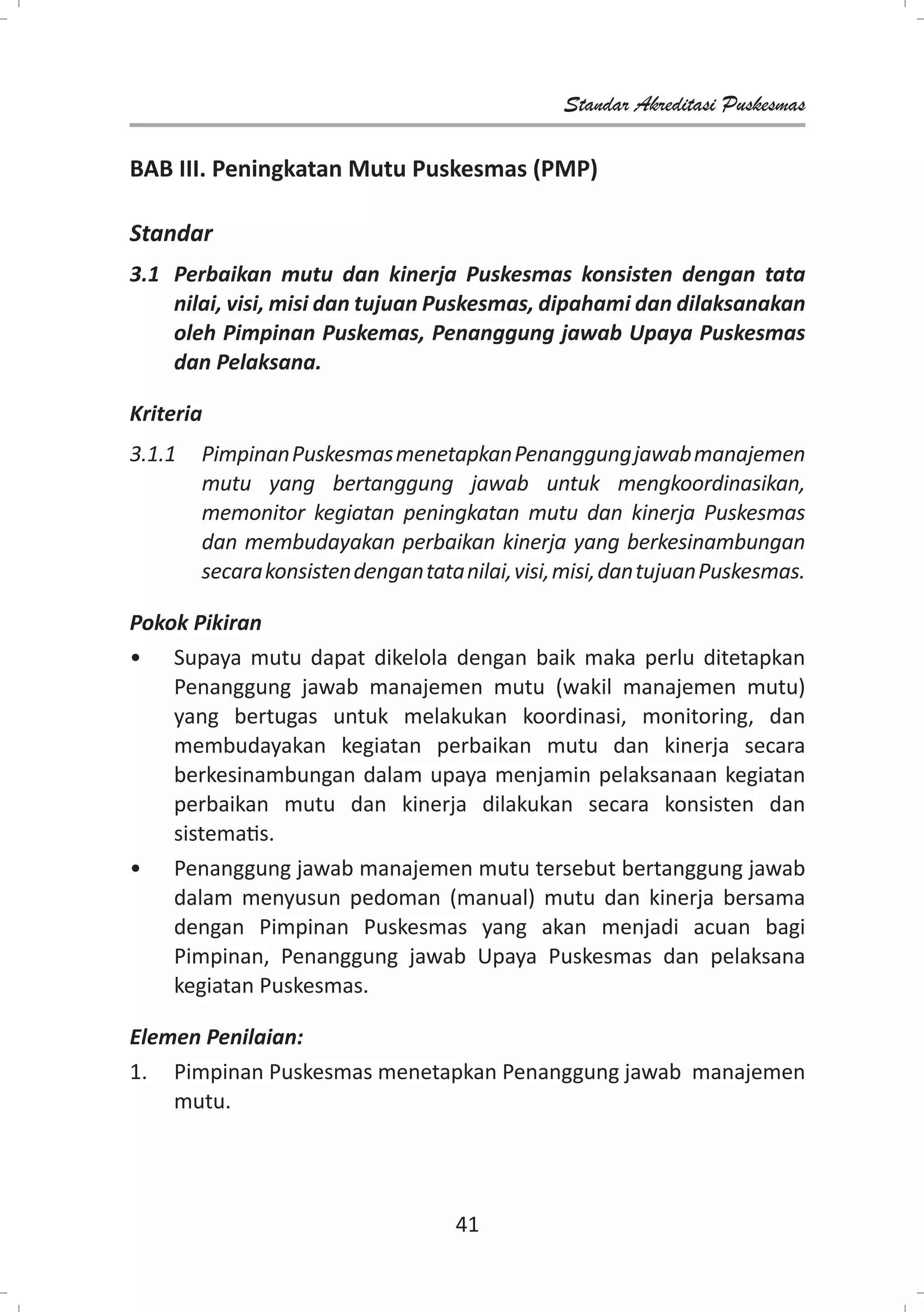 standar akreditasi puskesmas | PDF