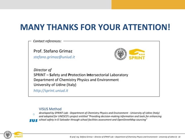3. Stefano Grimaz - Visus Methodology - Safe School Facilities | PPT