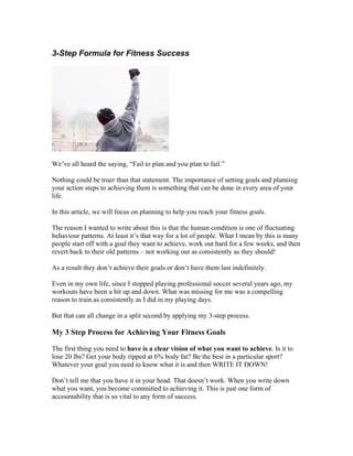 3 Step Formula For Fitness Success