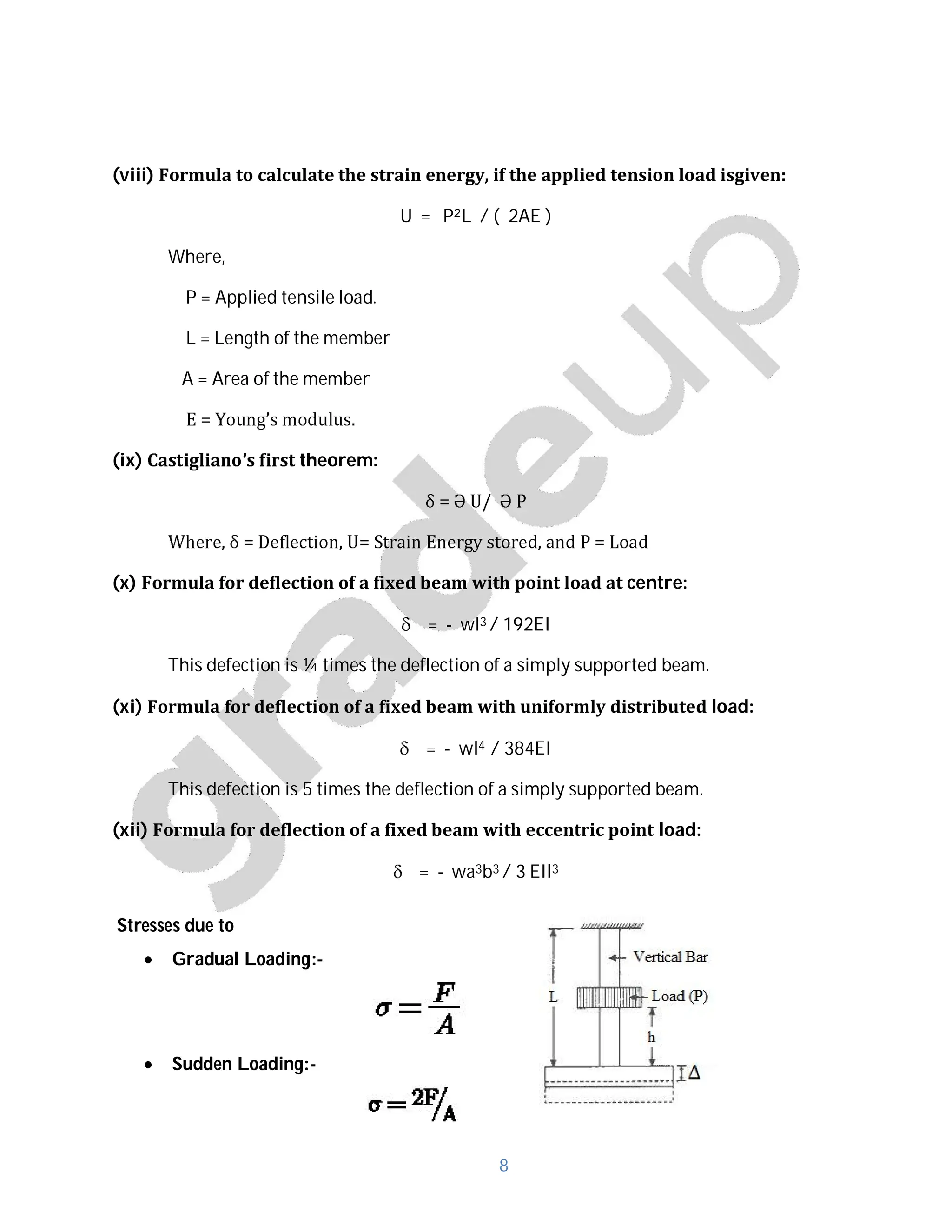 Strength of Materials formu laws for civ | PDF