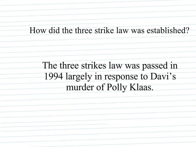 3 Strikes Law | PPT