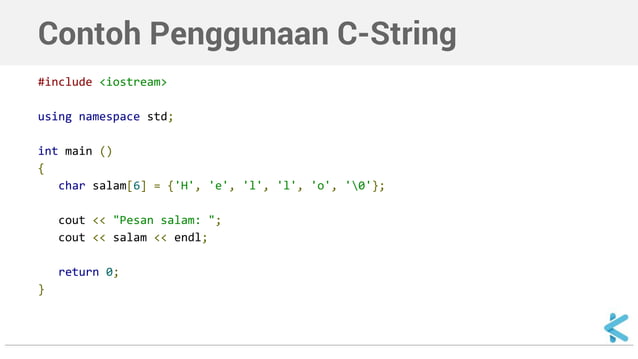 Pemrograman C++ - String | PPT
