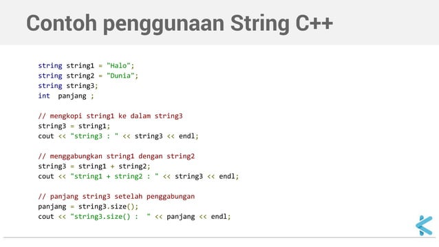 Pemrograman C++ - String | PPT