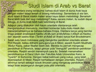 3. studi islam di barat, timur, indonesia | PPS