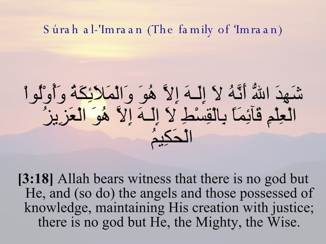 3 Surah Al Imraan (The Family Of Imraan) | PPT | Islam | Religion ...
