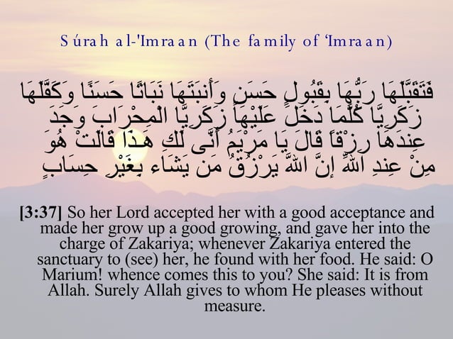 3 Surah Al Imraan (The Family Of Imraan) | PPT | Islam | Religion ...