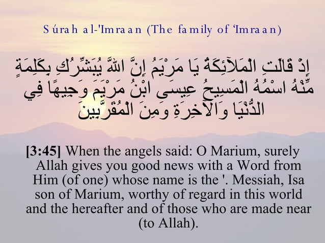 3 Surah Al Imraan (The Family Of Imraan) | PPT | Islam | Religion ...