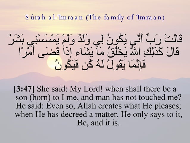3 Surah Al Imraan (The Family Of Imraan) | PPT | Islam | Religion ...