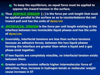 Surface and Interfacial Phenomena | PDF | Chemistry | Science