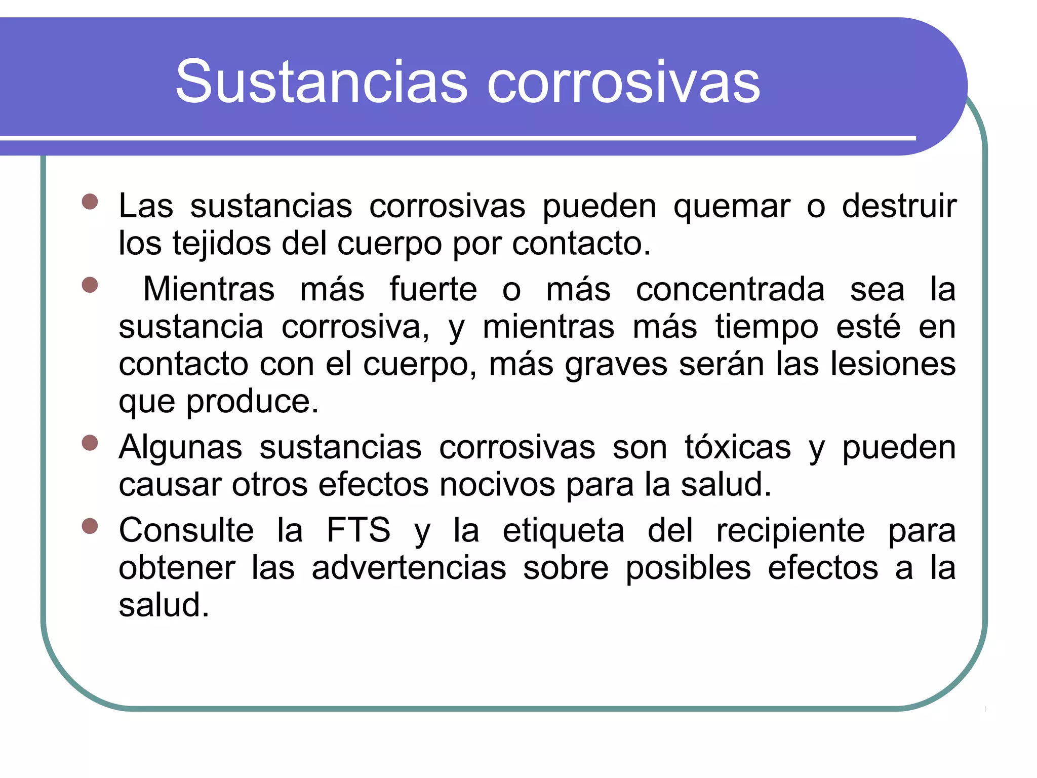 Sustancias Corrosivas | PPT