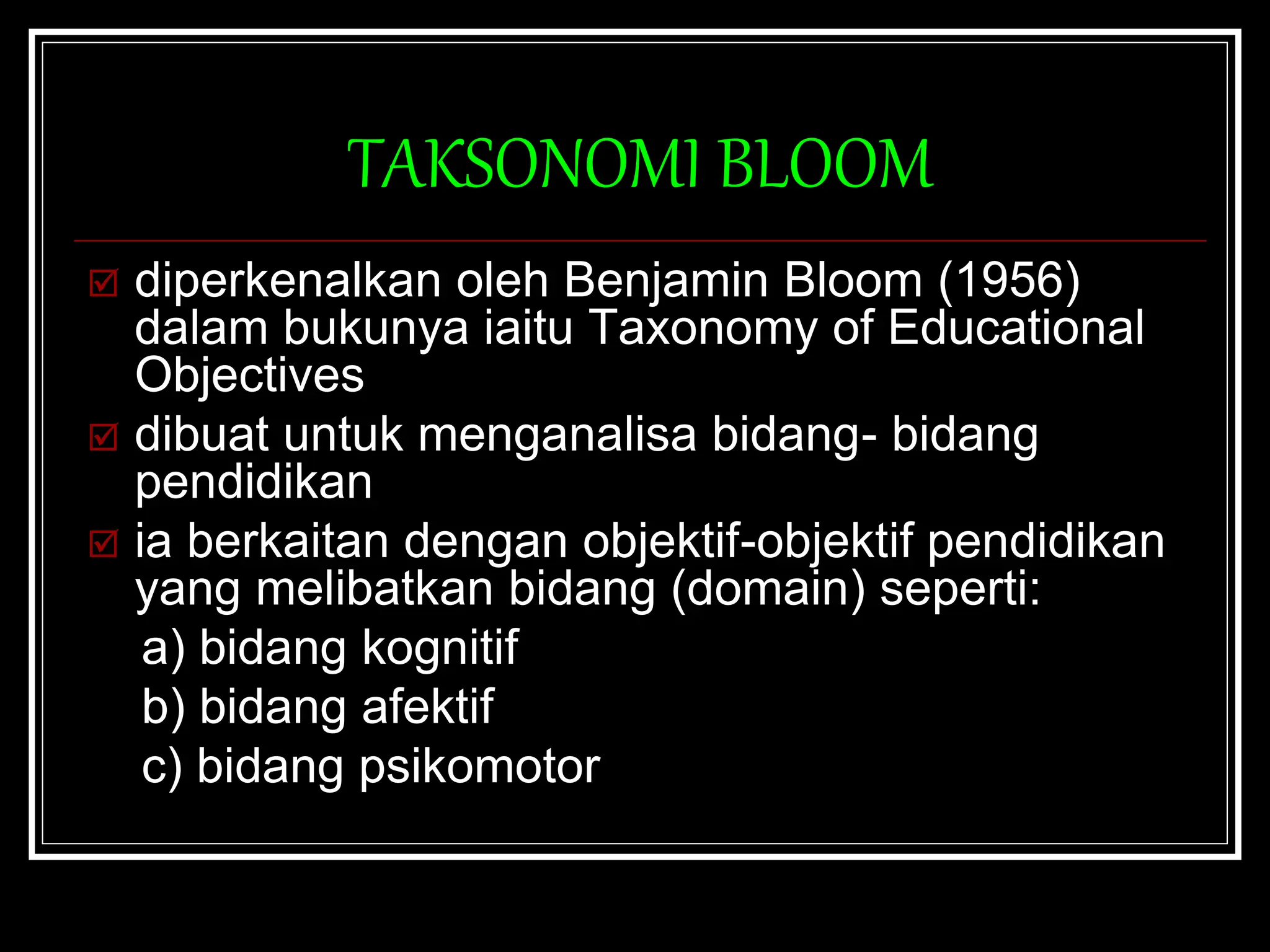 TAKSONOMI BLOOM TAKSONOMI SOLO DOMAIN KRATHWOHL | PPT