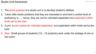 Teaching Framework for Studio units | PDF