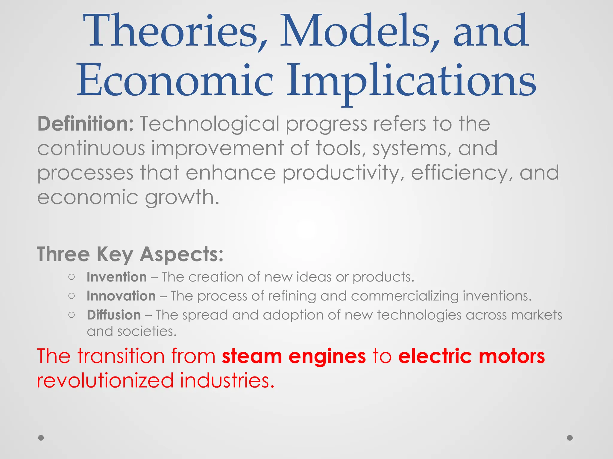 Technological Progress: Invention, Innovation, and Diffusion - Theories ...