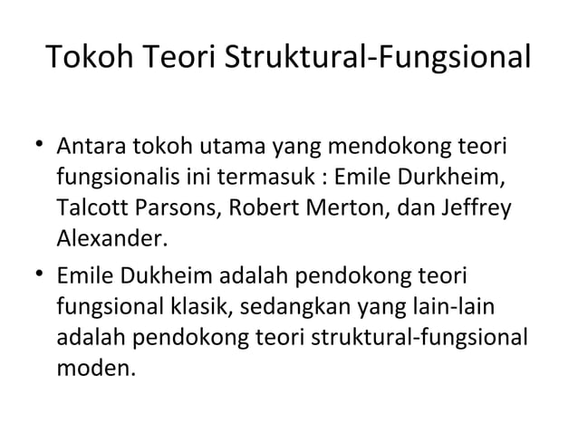 teori struktural fungsional | PPT